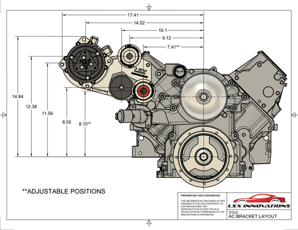 LS AC Bracket Kit Truck Spacing – LSXInnovations