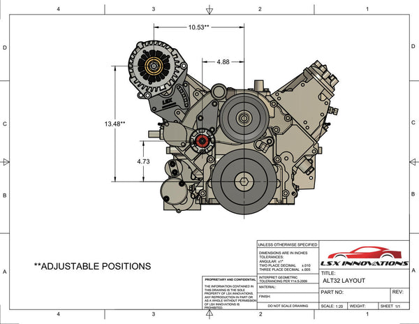 LS Truck Manual Tension Alternator Bracket HD High Mount – LSXInnovations