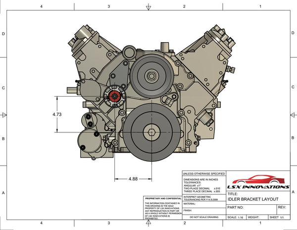 LS Idler Bracket Passenger Side Single Idler Bracket Truck Spacing ...